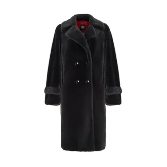 Cesare Gaspari Doppelreihiger Kunstfellmantel Miriam mit Kn&ouml;pfen - - Coats - Damen - Grau - M