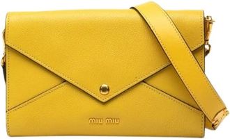 Miu Miu Sac bandouli&egrave;re pr&eacute;-propri&eacute;t&eacute; - Femme - Pre-owned - Jaune - Taille: ONE Size