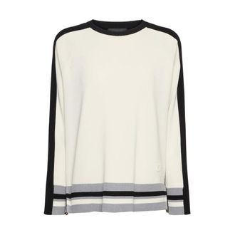 Elena Miro Femme, Pulls, Multicolore, Taille: 38 FR Maglia regular in misto viscosa bordi rigati contrastanti