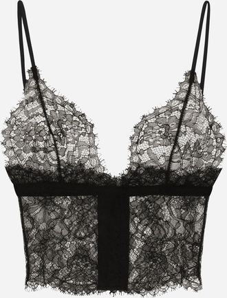 Dolce & Gabbana Triangle Lace Bralette - Frau Unterwäsche Schwarz 2