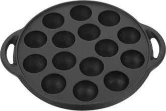 Amosfun Gusseisenpfanne Verdickte Bratpfanne Mit 15 L&ouml;Chern F&uuml;R Fleischb&auml;Llchen Praktische Schneckenpfanne F&uuml;R K&uuml;Che Restaurant Haushalt