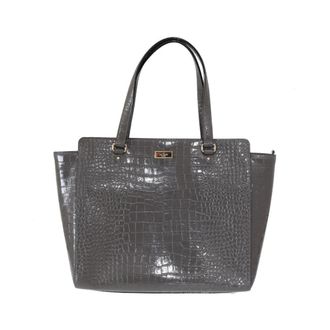 Kate Spade New York Graue Krokodil gepr&auml;gte Leder Tote Tasche - - Bags - Damen - Grau - ONE SIZE
