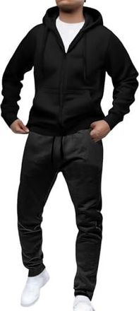 Generic Surv&ecirc;tement De Sport Pour Homme, Sweat &Agrave; Capuche Zipp&eacute; Manches Longues Et Pantalon Ensemble De 2 Pi&egrave;ces, Ample Et Confortable, V&ecirc;tements Chaud Fitness