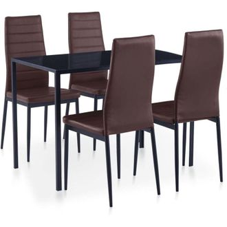 vidaXL Ensemble de salle à manger 5 pcs Marron Vidaxl