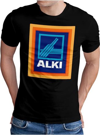 OM3 Alki T-Shirt - Herren - Parodie f&uuml;r Alkohol Liebhaber Saufparty Fun - Schwarz, 4XL