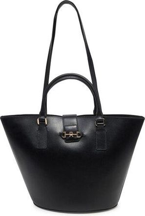 Tommy Hilfiger Handtasche Heritage Leather Tote AW0AW17209 Schwarz