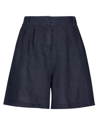 8 by YOOX LINEN HIGH-WAIST PLEATED BERMUDA