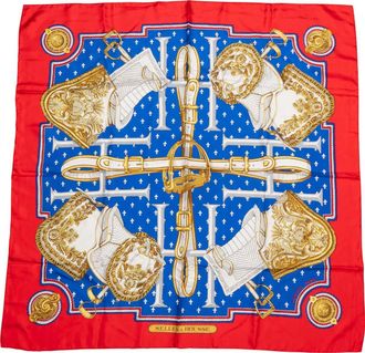 Herm&egrave;s T&uuml;cher & Schals - Hermes Classic SELLES A HOUSSE Silk Carre 90 Sca - Gr. unisize - in Rot - f&uuml;r Damen