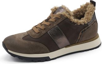 Paul Green Damen Sneaker mit Wechselfußbett, Frauen Low-Top Sneaker,Warm gefüttert,Halbschuhe,straßenschuhe,Sportschuhe,Braun (Earth/Moro),37.5 EU / 4.5 UK