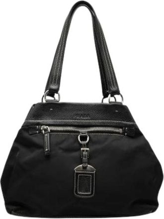 Prada Pre-owned Sac fourre-tout en nylon - Femme - Pre-owned - Noir - Taille: ONE Size