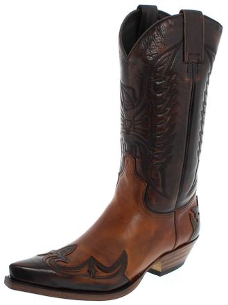 Sendra Boots Damen Herren Cowboy Stiefel 13170 Lederstiefel Braun 44 EU