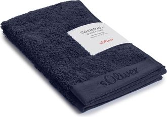 s.Oliver Gästehandtuch 30x50 cm - 100% Baumwolle, 600 g/m², weich & saugstark, Gästetuch dunkelblau