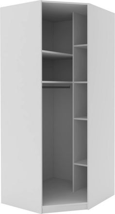 Homin Eckschrankkorpus System Unit, Wei&szlig;, Holzwerkstoff, 6,6 F&auml;cher, 91.1x210x91.1 cm, Schlafzimmer, Kleiderschr&auml;nke, Eckschr&auml;nke