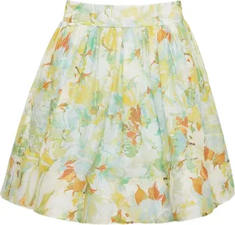 Cara Cara minijupe pliss&eacute;e &agrave; fleurs Alba - Bleu