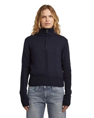 G-Star Femme Pull Milano Half Zip, Bleu (osaka blue D27818-D631-3873), S