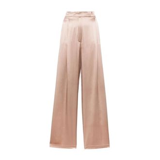 Max Mara Braune Seidenhose mit weitem Bein - - Trousers - Damen - Braun - 2XS