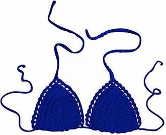 Generic Soutien Gorge Dos Forte Poitrine Brassiere Femme Maillot Bain Crochet à La Main Couleur Unie pour Femmes Haut Bikini Maillot Bain Euraméricain Soutien