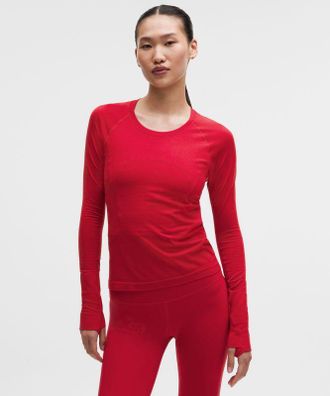 lululemon Haut manches longues Swiftly Tech New Year 2.0 Longueur taille pour Femmes - Rouge - Taille 10