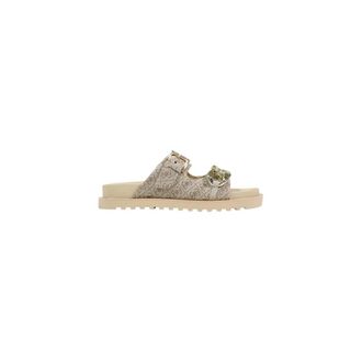 Guess Femme, Chaussures, Beige, Taille: 39 EU Mules Imprim&eacute;es en Polyester avec Motif
