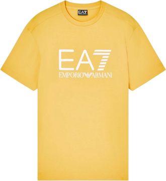 Emporio Armani Emporio Armani Ea7, Homme, Tops, Jaune, Taille: S T-shirt en jersey de coton avec logo
