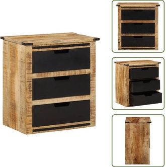 vidaXL Sideboard mit 3 Schubladen 55x35x60 cm Massivholz Mango - Holz Sideboard - Mangoholz Sideboard - Wohnzimmerm&ouml;bel - Regal - Aufbewahrung
