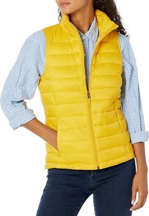 Amazon Essentials Doudoune Pliable Imperméable Légère Femme, Jaune, XXL