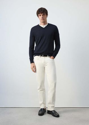 Mango Pull-over maille 100 % laine col montant bleu marine - Homme - XXL - MANGO MAN
