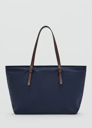 Mango Sac cabas d&eacute;tail boucles bleu marine - Femme - Taille unique - MANGO