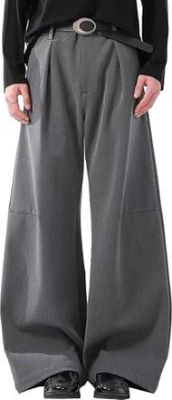 Generic Pantalon ample pliss&eacute; pour homme - Coupe ample - Style argent ancien, gris fonc&eacute;, XXL