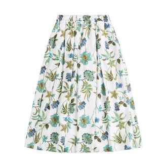 Fay Femme, Jupes, Multicolore, Taille: 40 FR Jupe Midi &agrave; Imprim&eacute; Floral