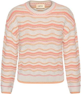 Cartoon Strickpullover Damen mit Rundhalsausschnitt (1-tlg)