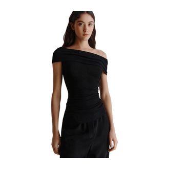 Marella Kurz&auml;rmeliges Top - - Tops - Damen - Schwarzk - M