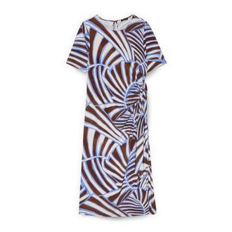 Fiorella Rubino Midikleid mit Print und Knotendetail - - Dresses - Damen - Braun - L