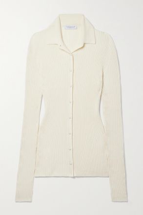 Gabriela Hearst Cardigan En Cachemire Et Soie M&eacute;lang&eacute;s C&ocirc;tel&eacute;s Onora - Ivoire