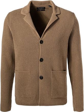 Marc O'Polo Herren Cardigan braun Wolle unifarben