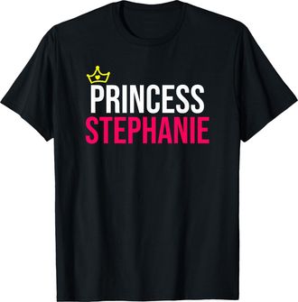 BDAZ Prinzessin Stephanie M&auml;dchen Frauen Rosa Wei&szlig; Design T-Shirt