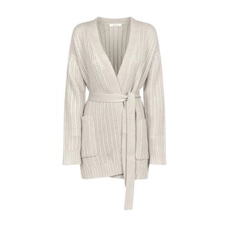 Max Mara Vanilla Cardigan mit Roben-Silhouette - - Knitwear - Damen - Beige - L