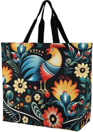 Generic Motif DArt Populaire Polonais Sac Fourre-Tout Pliable Tote Bag R&eacute;utilisable Sac A Main Femmes Pour Quotidienne Travail Gym