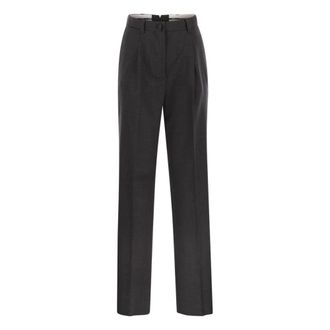 Max Mara Femme, Pantalons, Gris, Taille: 32 FR Wide Pantalons