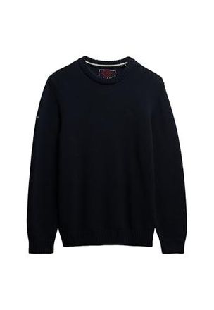 Superdry Preppy Cotton Jumper Pullover Sweater, Navy, M Mens