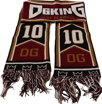 Dolce & Gabbana Mens Multicolor Wool Knit Dg King Shawl Wrap Scarf Virgin Cashmere