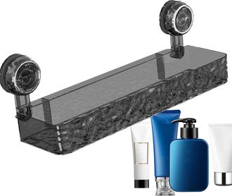 Generic Duschplan, Duschcaddy, rechteckiges Regalregal mit Saugnapf f&uuml;r Dusche Aufbewahrung | Kein Bohrer Badezimmer Dusche Veranstalter Halter Arbeitsplatte,