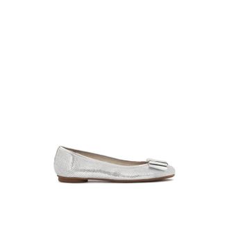 Kazar Gepr&auml;gte Lederballerinas in Silberfarbe - - Shoes - Damen - Grau - 38 EU