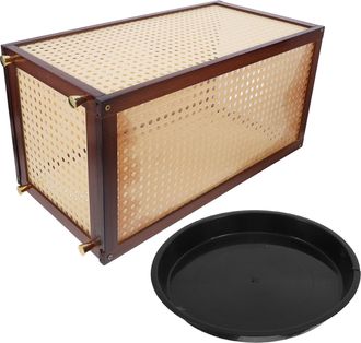 Angoily Ciieeo Quadratischer Schirmst&auml;nder aus Metall mit Abnehmbarer Wasserschale Freistehend und Faltbar Multifunktionaler Organizer f&uuml;r Regenschirme Kr&uuml;cke