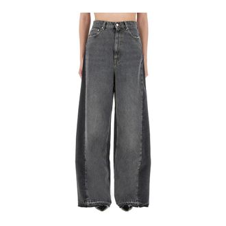 Stella McCartney Wide-Leg Jeans mit Kontrast-Denim - - Jeans - Damen - Grau - W27