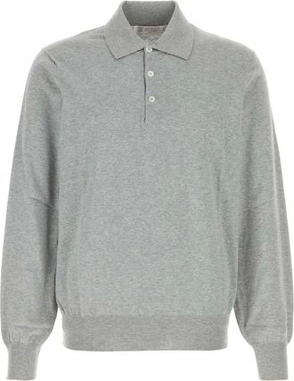 Brunello Cucinelli Homme, Tops, Gris, Taille: XL Polo en coton