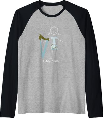 Whyitsme Design Lustige Harfenspielerin f&uuml;r Damen Raglan