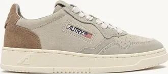 Autry BASKETS MEDALIST LOW TRICOLOR EN DAIM CIGAR PAPYRUS ET PELICAN