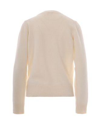 Ganni Womens Knit Jumper Teddy Mushroom Egret Wool Jumpers Sweater