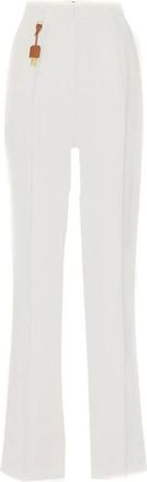 Elisabetta Franchi Femme, Pantalons, Blanc, Taille: 40 FR Wide Pantalons